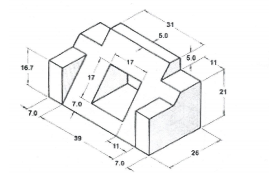 Solved Please draw using autocad 2017 in model mode in SW | Chegg.com
