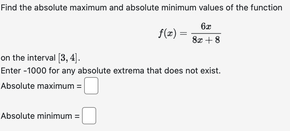 Solved Find the absolute maximum and absolute minimum values | Chegg.com