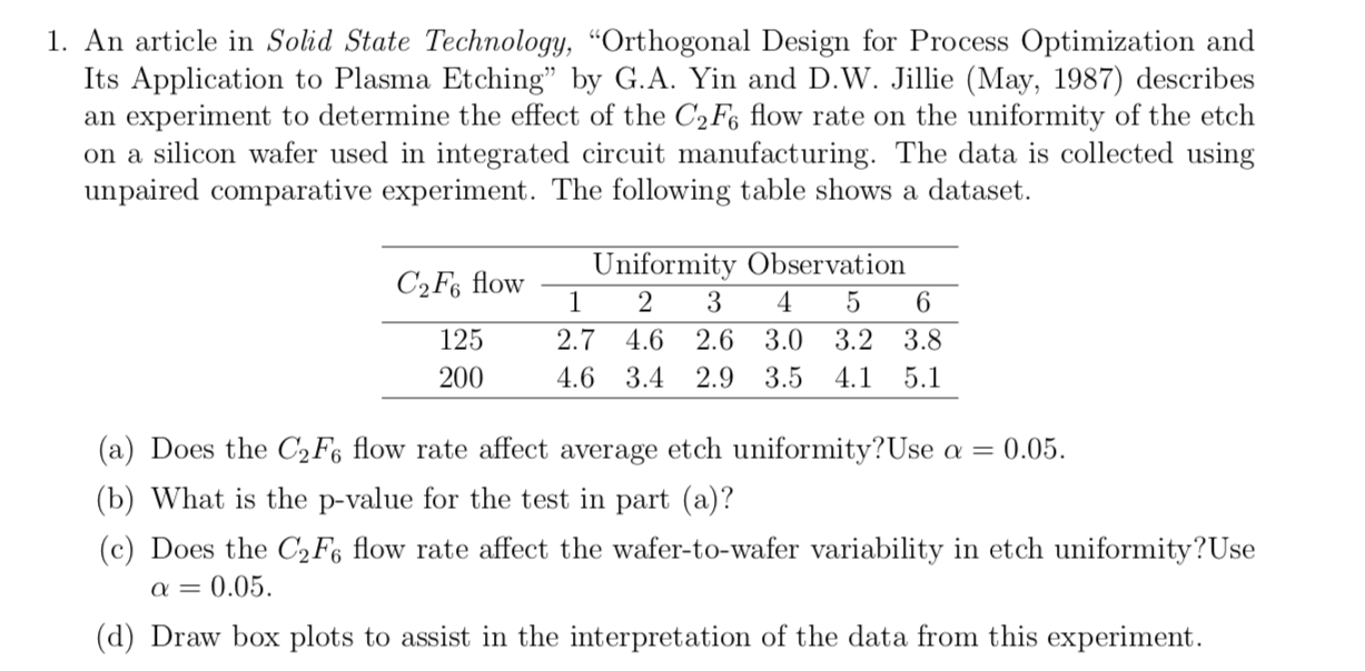 Solved 1. An article in Solid State Technology, "Orthogonal | Chegg.com