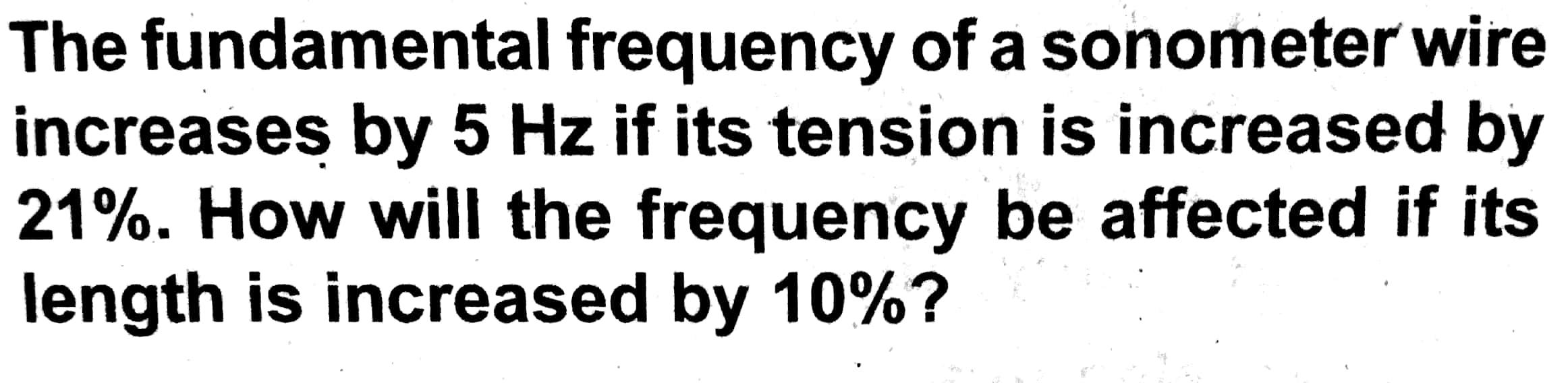 Solved The fundamental frequency of a sonometer wire | Chegg.com
