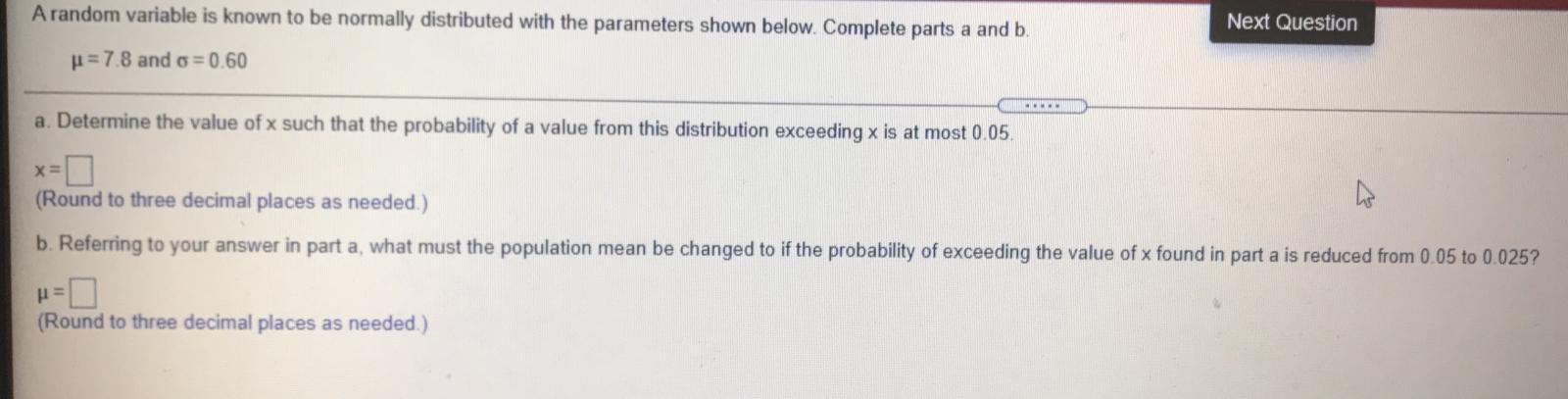Solved A random variable is known to be normally distributed | Chegg.com