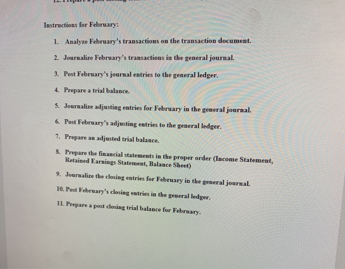 Solved Instructions for February: Analyze February's | Chegg.com