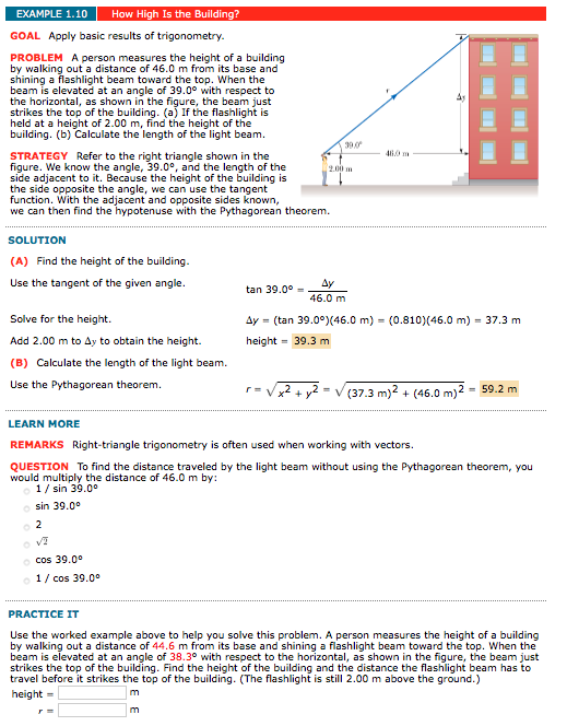 Solved EXAMPLE 1.10How High Is the Building? GOAL Apply | Chegg.com