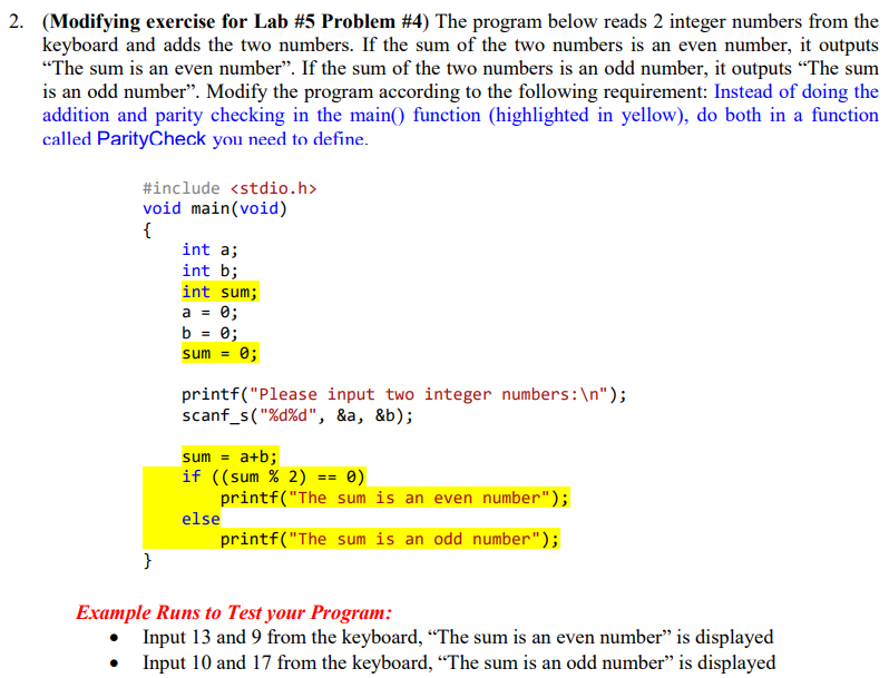 Solved (Modifying exercise for Lab \#5 Problem \#4) The | Chegg.com