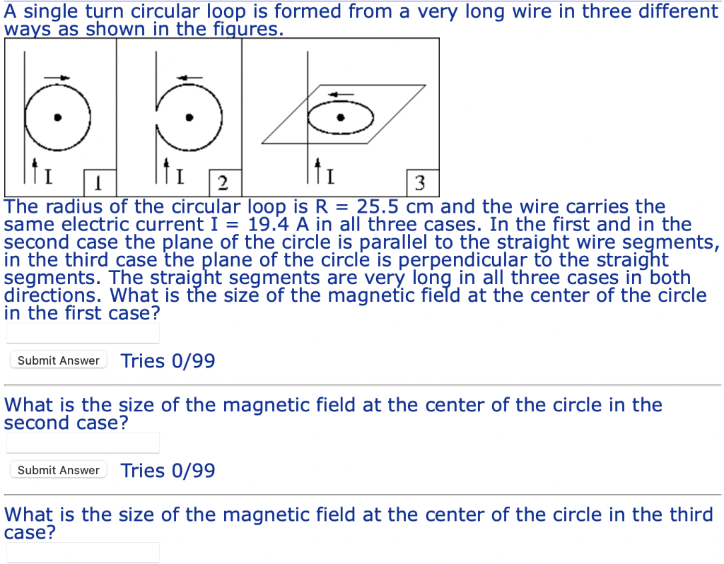 Solved A single turn circular loop is formed from a very | Chegg.com