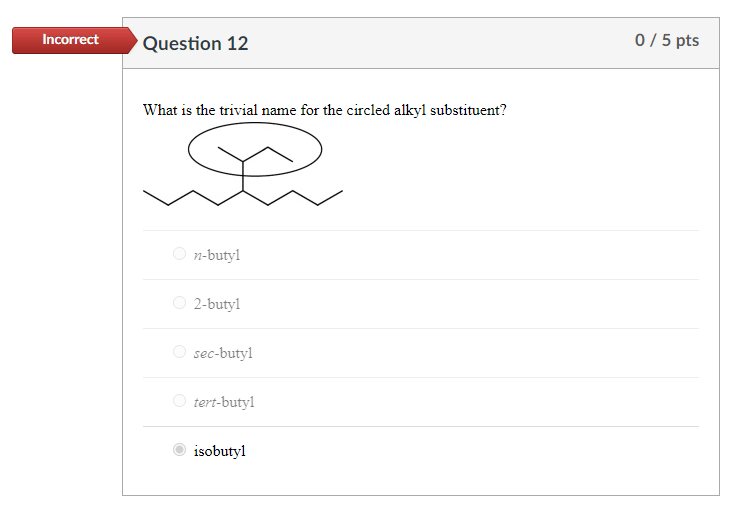 What is the trivial name for the circled alkyl | Chegg.com