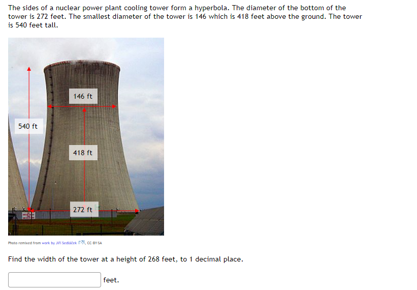 Solved The sides of a nuclear power plant cooling tower form | Chegg.com