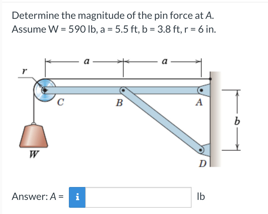 Solved 1. Determine the magnitude of the pin force at | Chegg.com