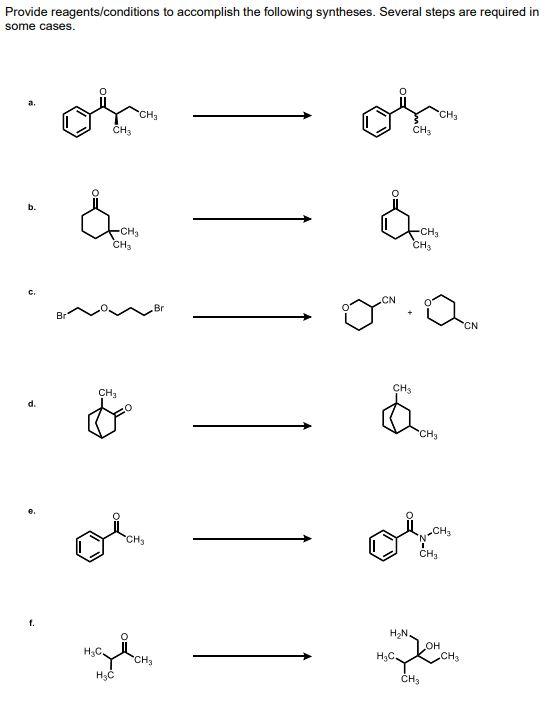 Solved Provide reagents/conditions to accomplish the | Chegg.com