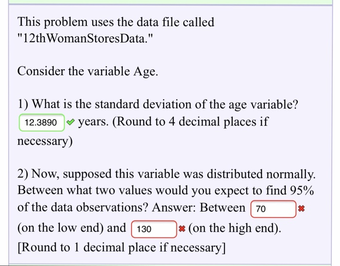 Solved This problem uses the data file called "12th | Chegg.com