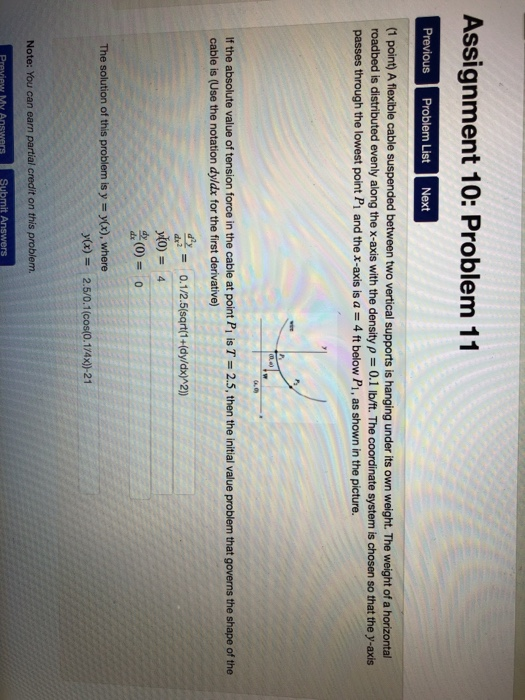 Solved Assignment 10: Problem 11 PreviousProblem List Next | Chegg.com Solved Assignment 10: Problem 11 PreviousProblem List Next | Chegg.com