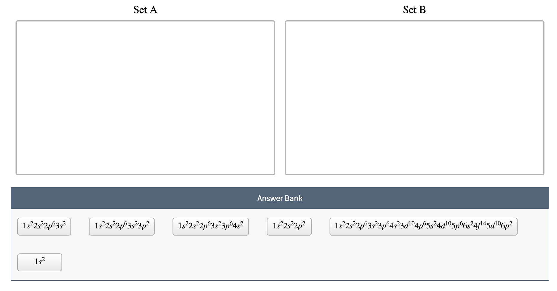 Solved Group the electronic configurations of neutral | Chegg.com