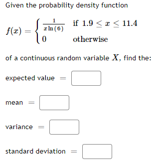 Solved Given the probability density function if 1.9