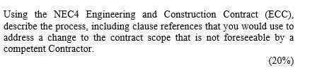 Solved Using the NEC4 Engineering and Construction Contract | Chegg.com