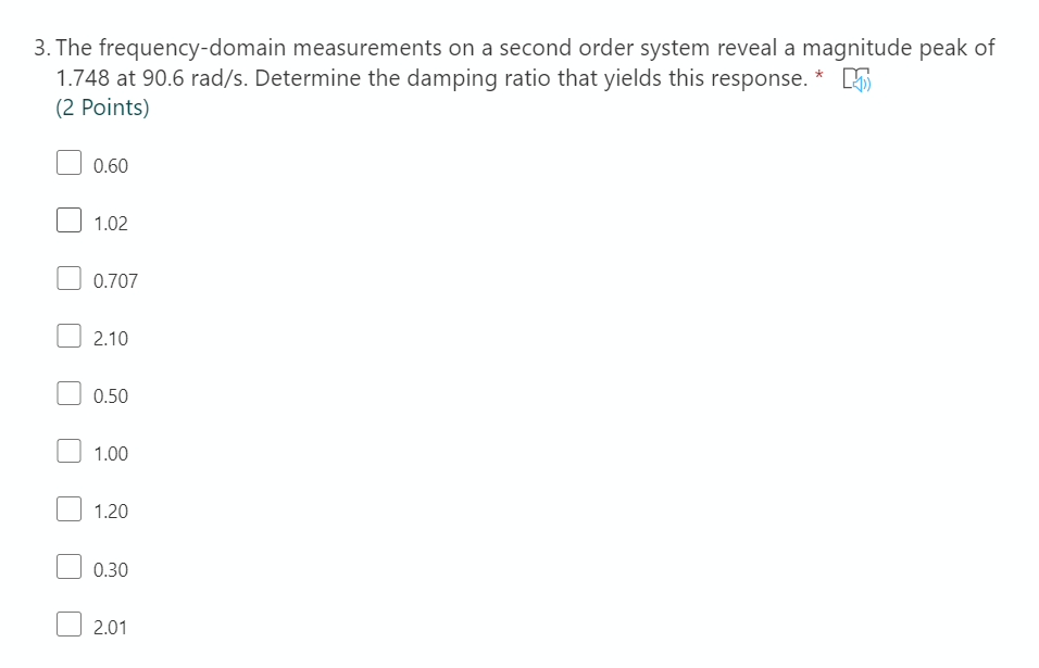Solved 3. The frequency-domain measurements on a second | Chegg.com