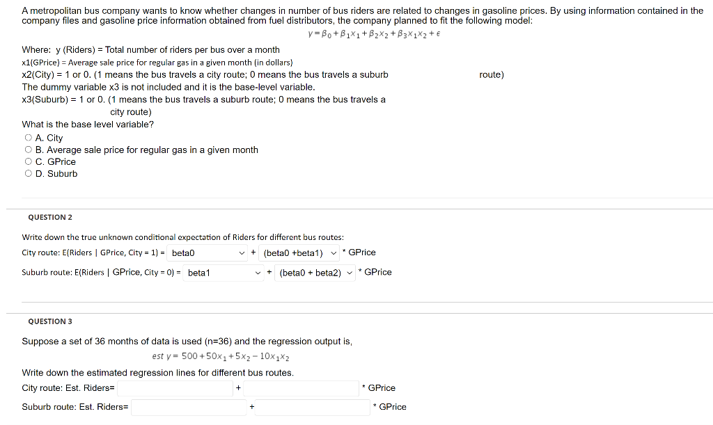 Solved A metropolitan bus company wants to know whether | Chegg.com