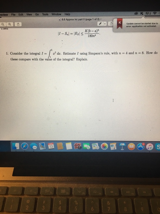Solved Consider the integral I = integral_1^5 x^2 dx. | Chegg.com