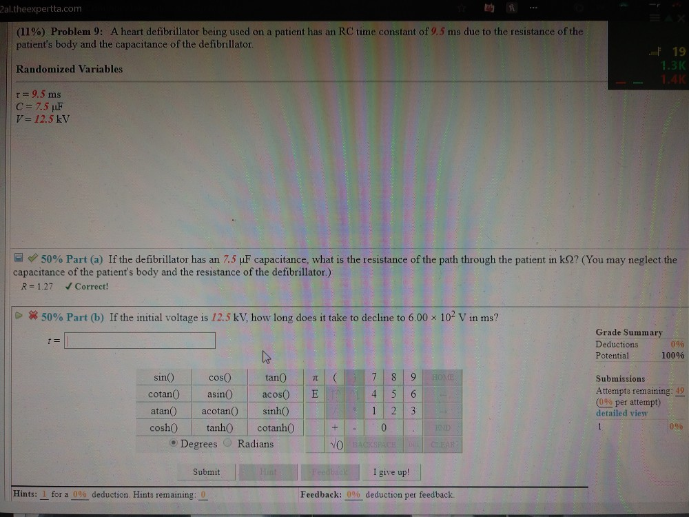Solved 2al.theexpertta.com (11%) Problem 9: A heart | Chegg.com