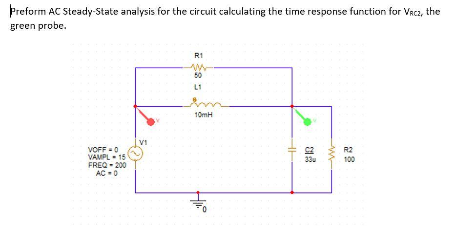 Solved Preform AC Steady-State analysis for the circuit | Chegg.com