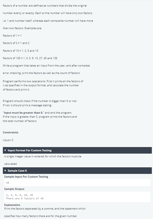 Solved Factors of a number are defined as numbers that | Chegg.com