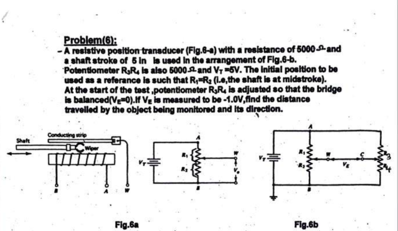 Solved Problem(6): - A resistive position transducer | Chegg.com