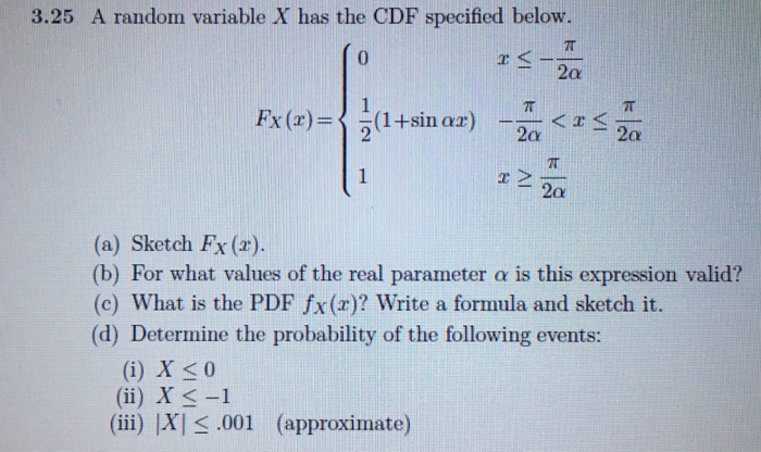 Solved A random variable X has the CDF specified below. | Chegg.com