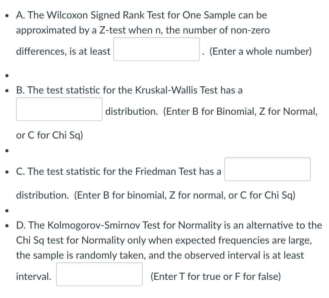 Solved • A. The Wilcoxon Signed Rank Test for One Sample can | Chegg.com