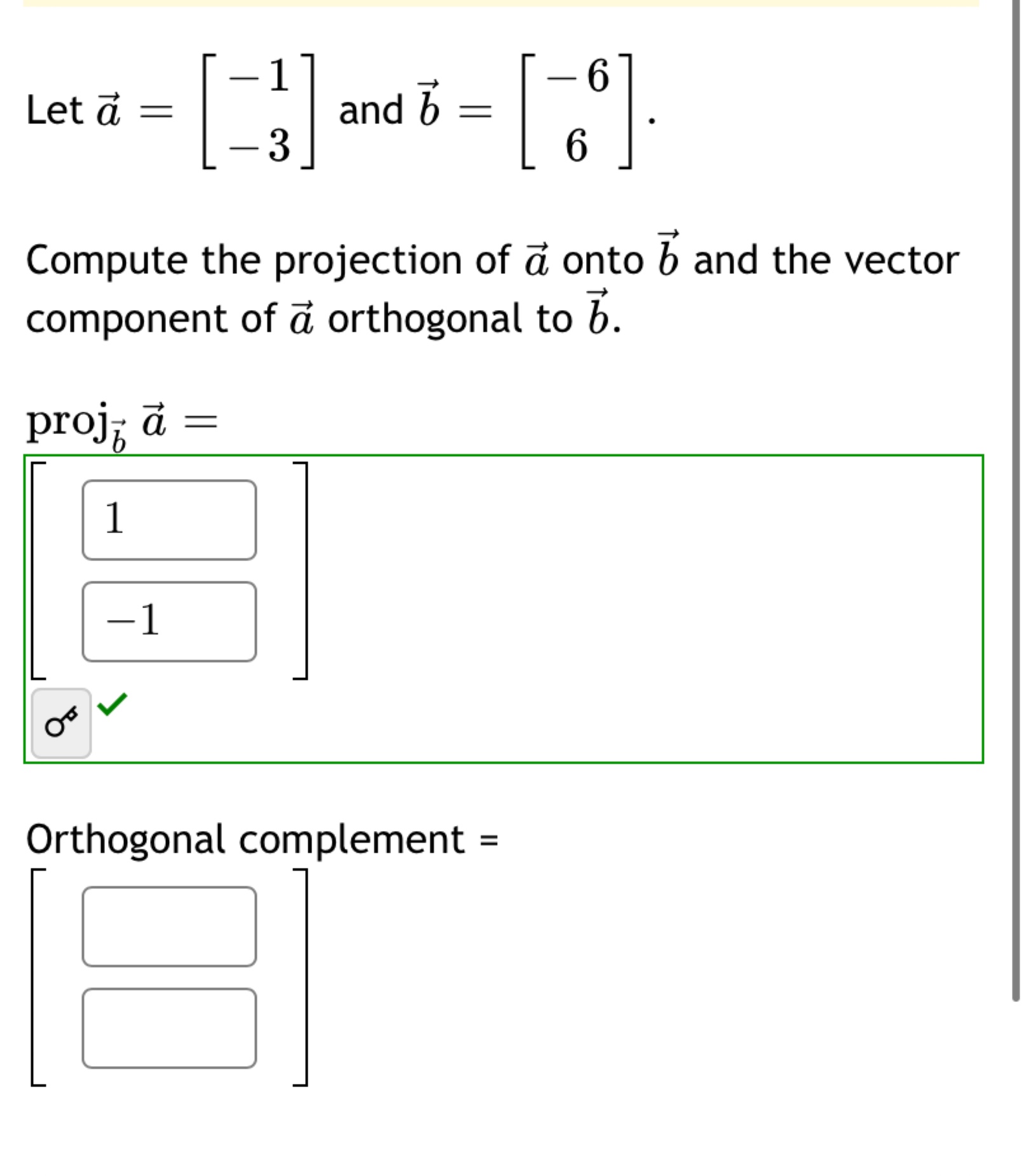 Solved Let vec(a)=[[-1],[-3]] and | Chegg.com