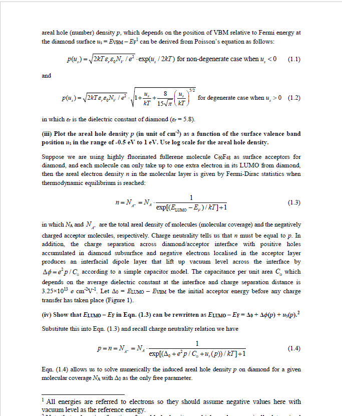 Solved Plot the areal hole density p (in unit of cm-2) as a | Chegg.com