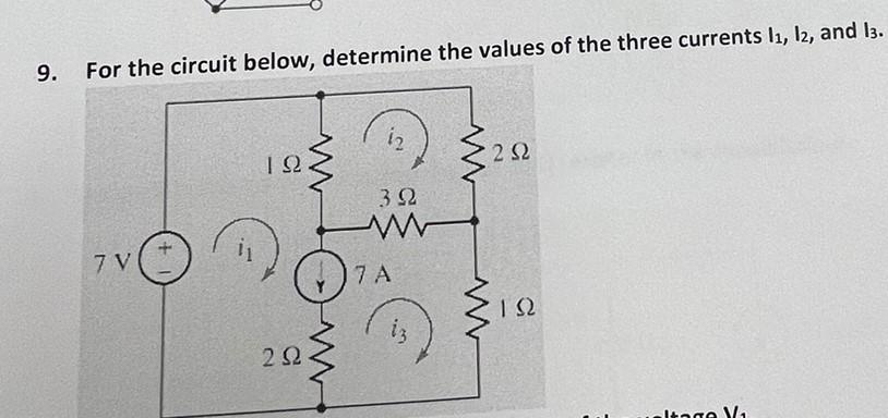 Solved 9. For the circuit below, determine the values of the | Chegg.com