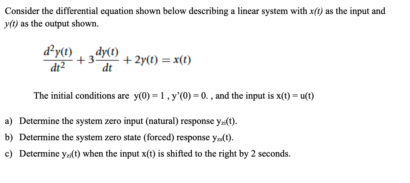 Solved Consider the differential equation shown below | Chegg.com