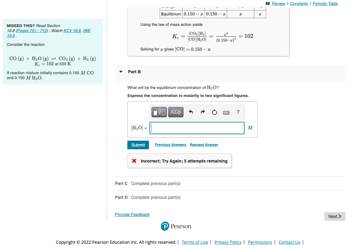 Solved Consider The Reaction Begin Array C Mathr 