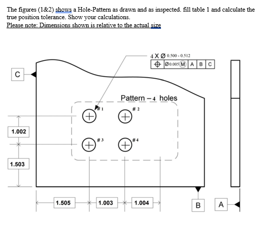Solved The figures (1&2) shows a Hole-Pattern as drawn and | Chegg.com