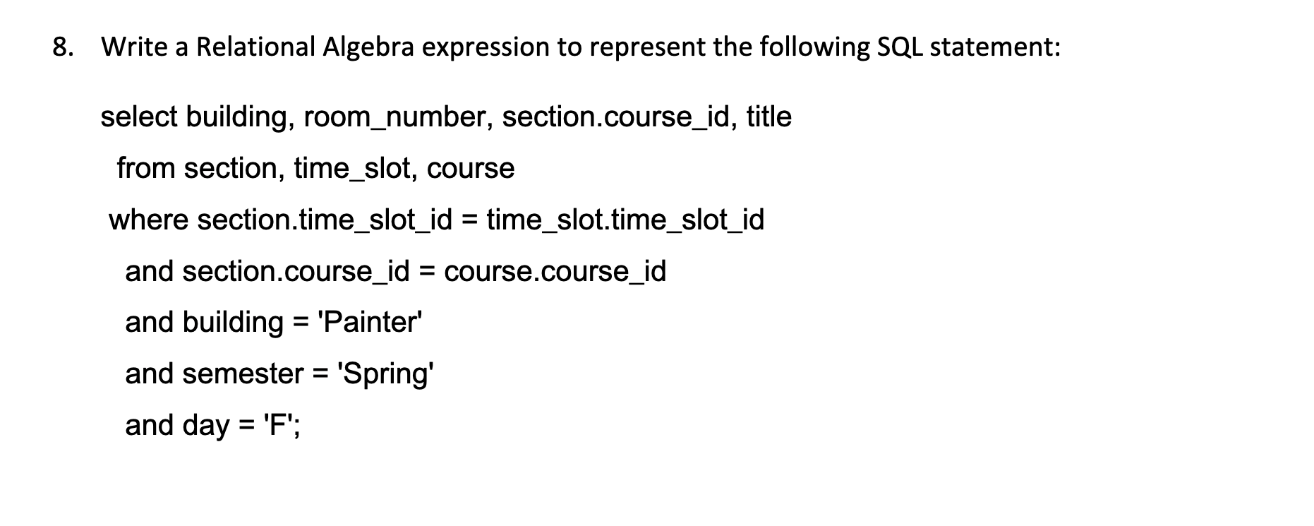 Solved takes student ID course id sec id semester wear grade | Chegg.com