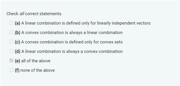 Solved Check all correct statements. (a) A linear | Chegg.com