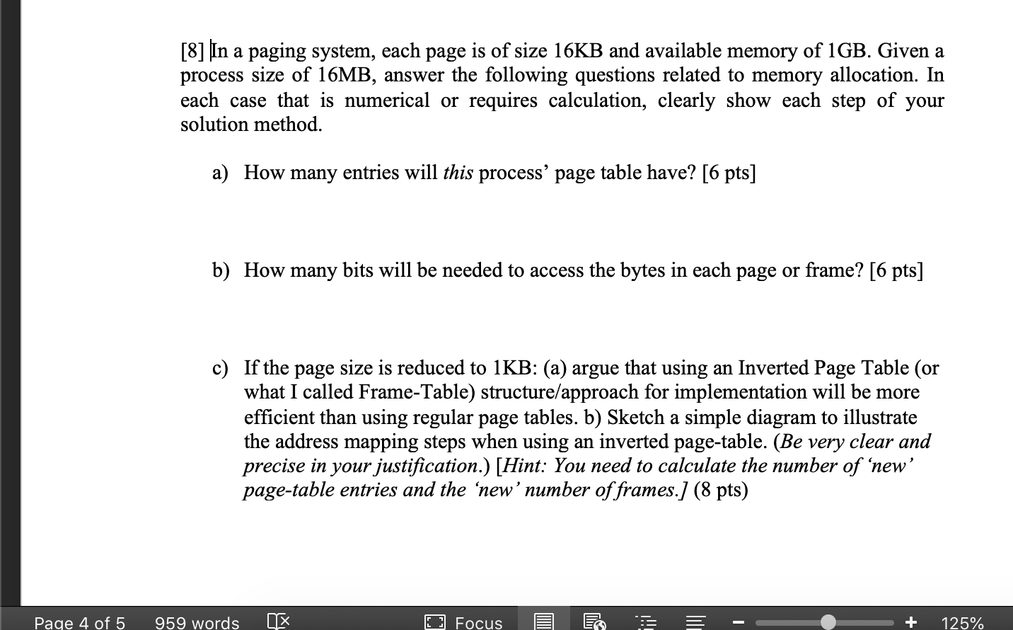 Solved [8] In a paging system, each page is of size 16KB and | Chegg.com