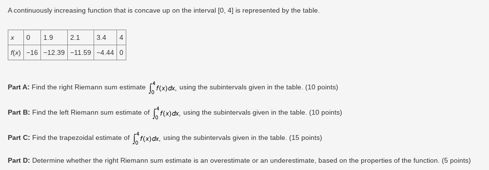Solved A continuously increasing function that is concave up | Chegg.com