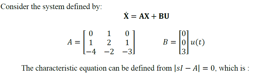 Solved Consider the system defined by: | Chegg.com