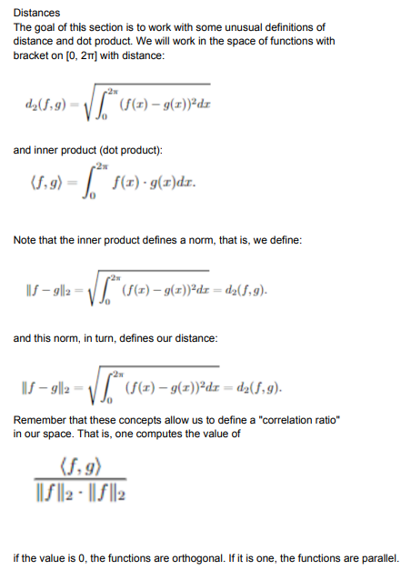 Distances The goal of this section is to work with | Chegg.com