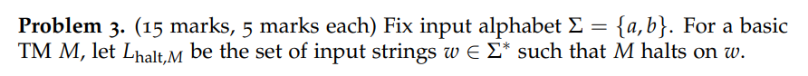 Solved Problem 3. (15 marks, 5 marks each) Fix input | Chegg.com Solved Problem 3. (15 marks, 5 marks each) Fix input | Chegg.com