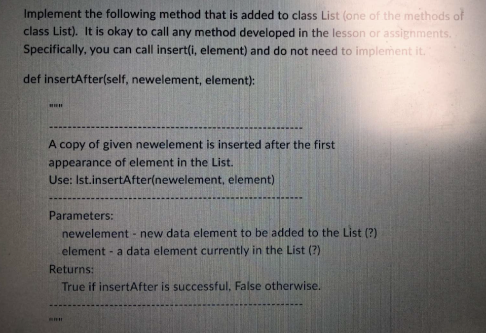 Solved Implement the following method that is added to class | Chegg.com