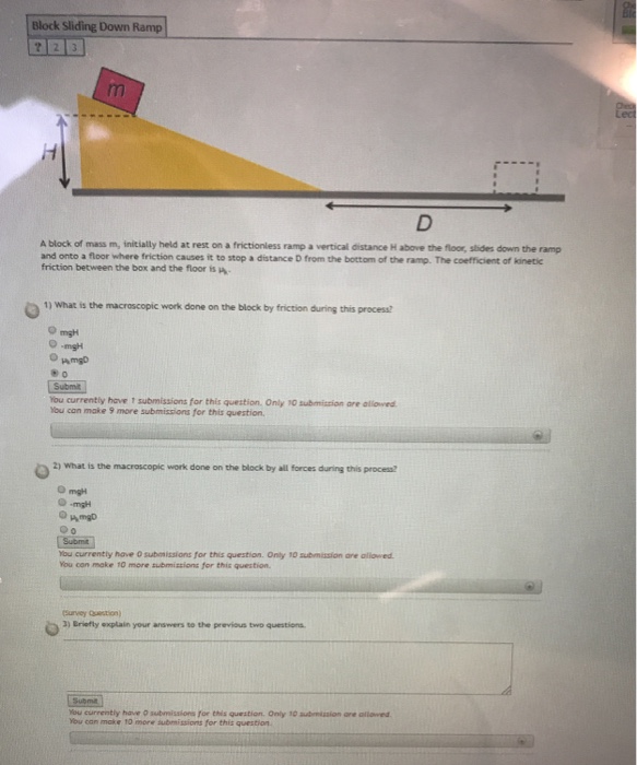 Solved Block Sliding Down Ramp ec A block of mass m, | Chegg.com
