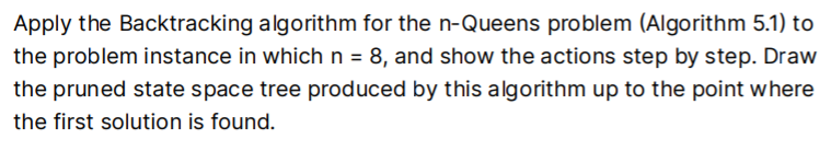 Solved Apply the Backtracking algorithm for the n-Queens | Chegg.com