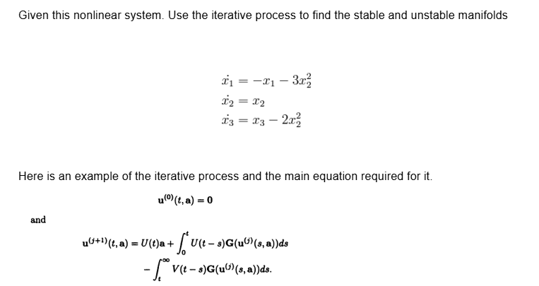 Solved Given this nonlinear system. Use the iterative | Chegg.com