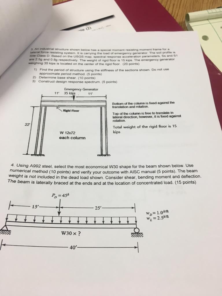 Solved le (2) 3. An industrial structure shown below has a | Chegg.com
