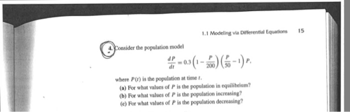 Solved Consider the population model | Chegg.com