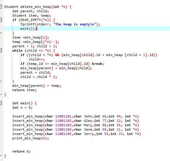 Solved Make a Binary Heap program in C language | Chegg.com
