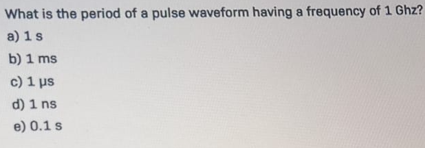 Solved What is the period of a pulse waveform having a | Chegg.com