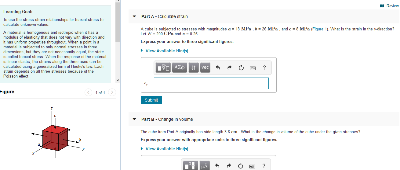 Solved Review Part A - Calculate strain Learning Goal: To | Chegg.com