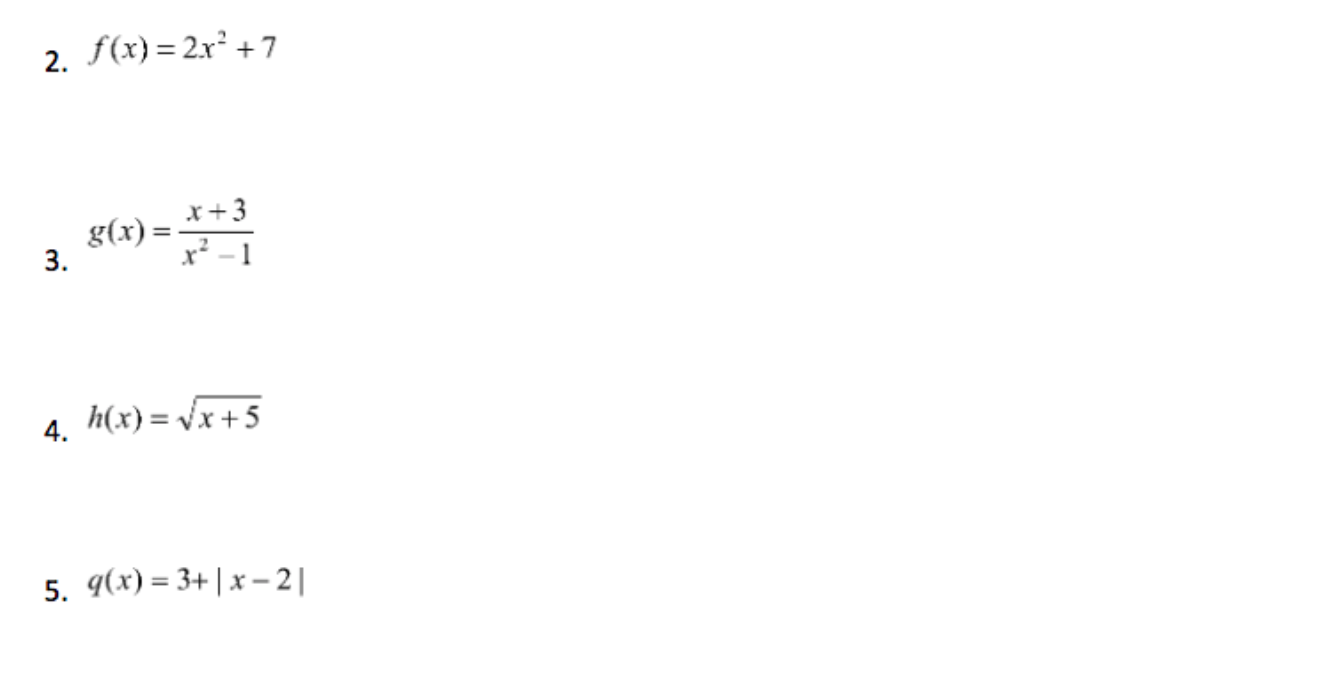 Solved Determine The Domain Of Each Of The Following